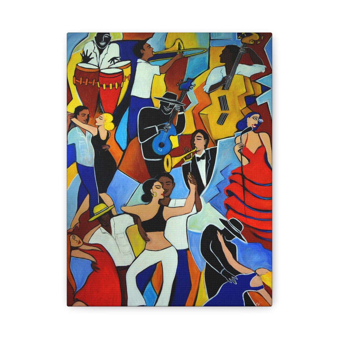 Canvas Print, Latine Jazz Dancers, Colorful Home Decor, "salsa Sauvage ...
