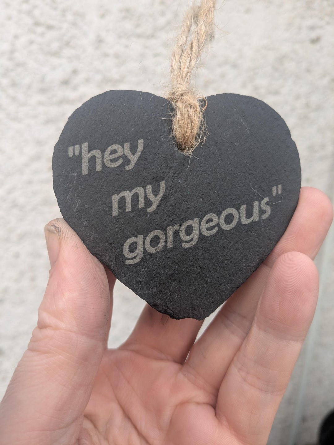 Personalised Rustic Engraved Natural Slate Heart - Etsy