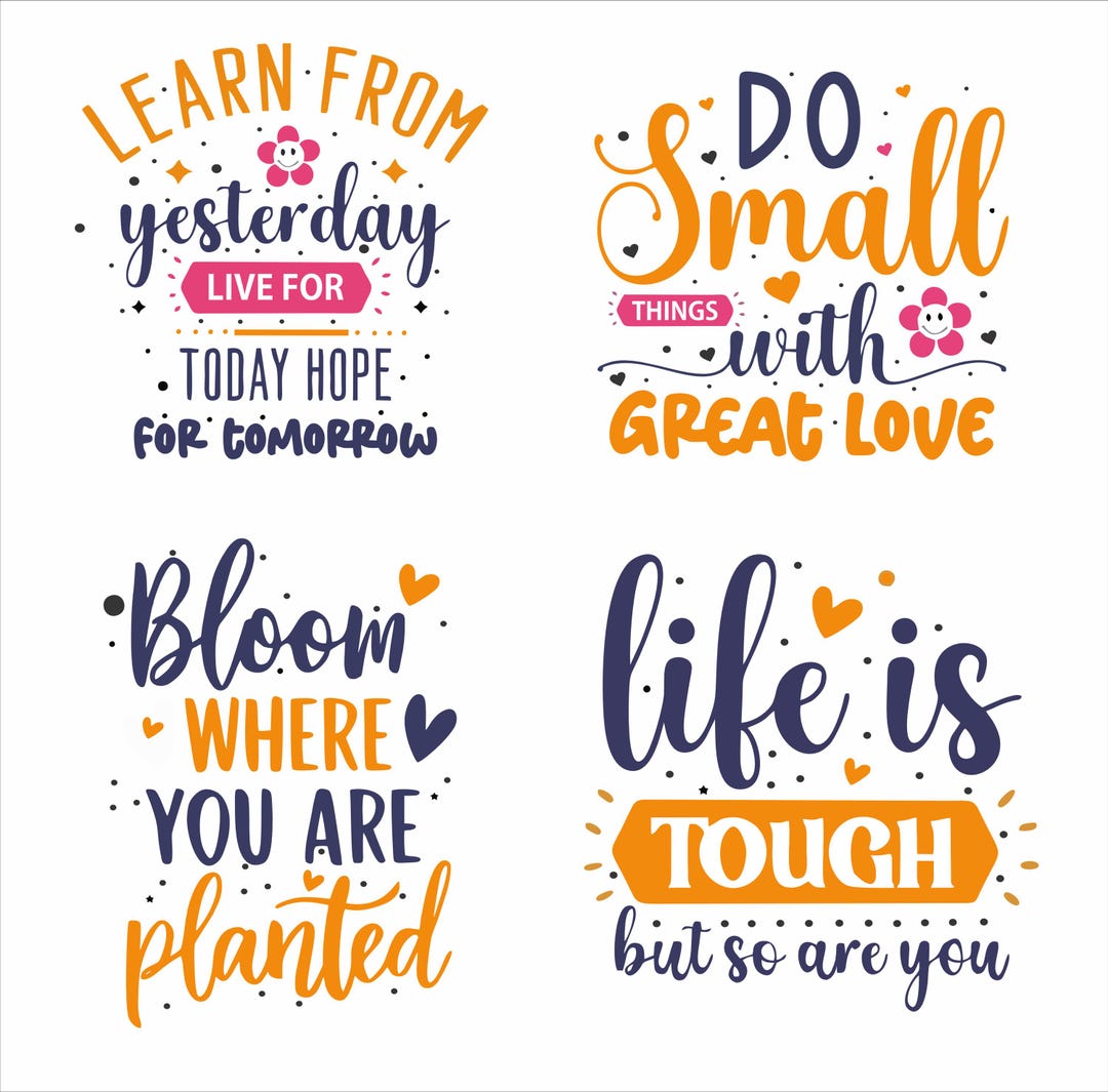 Inspirational PNG Bundle, Motivational Quotes Sublimation, Positive ...