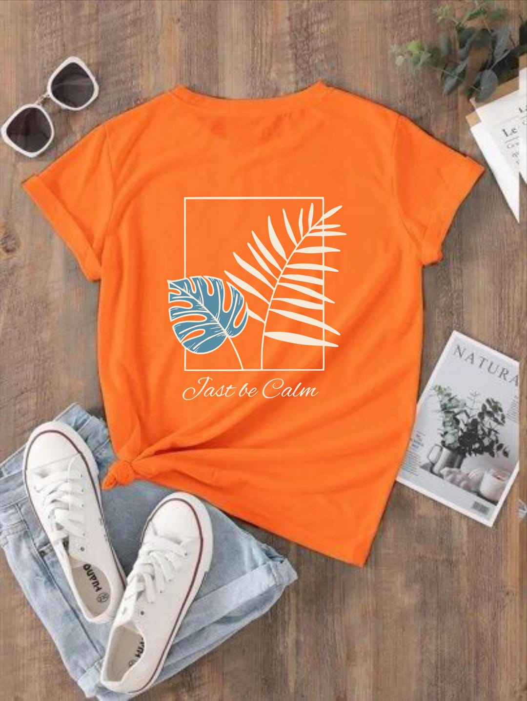 Tropical Leaves Png, Just Be Calm PNG Clipart Bundle, Tropical Greenery ...