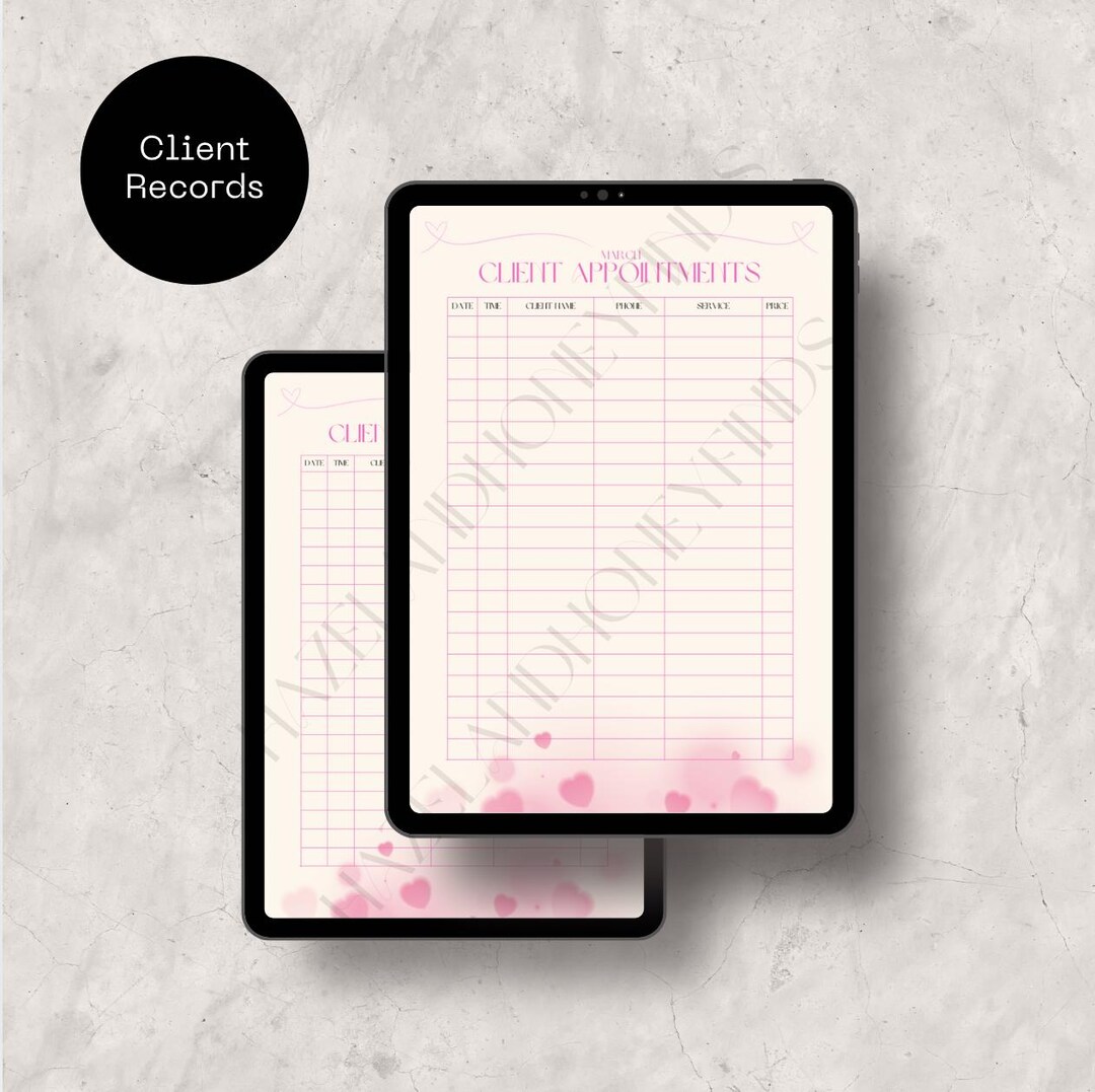 Printable Client Appointment Sign-in Sheet | Editable Check-in Log for ...
