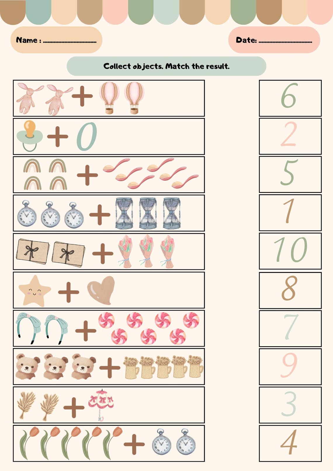 Numbers Worksheet,preschool Math, Beginning Math,counting,learning to ...
