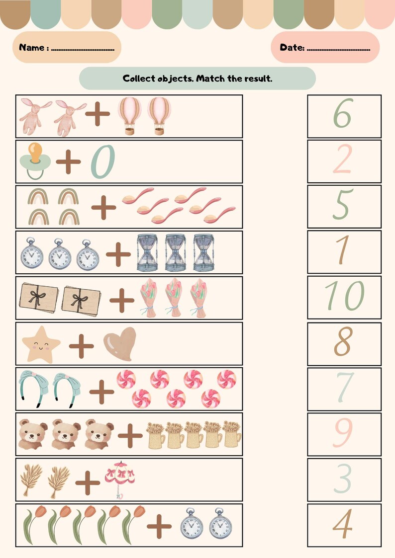 Numbers Worksheet,preschool Math, Beginning Math,counting,learning to ...