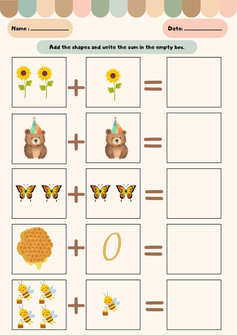 Numbers Worksheet,preschool Math, Beginning Math,counting,learning to ...