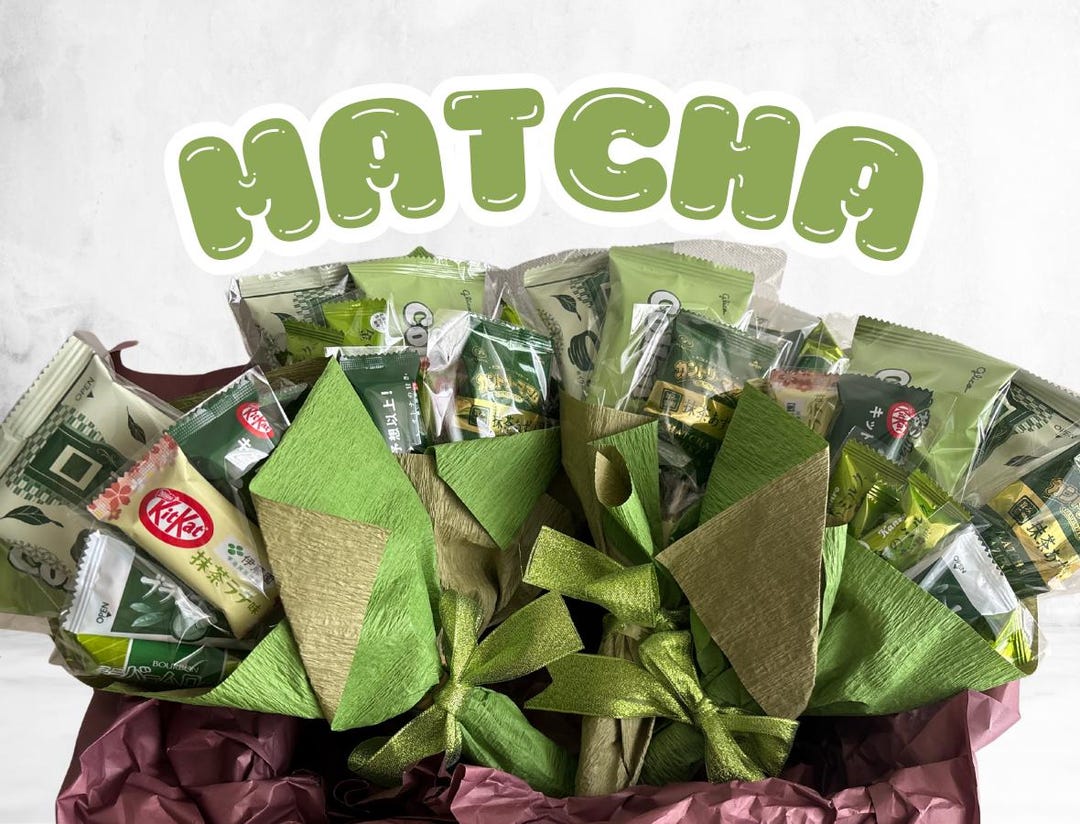 Matcha Candy Bouquet Set – Japanese Green Tea Snack Gift – Unique ...