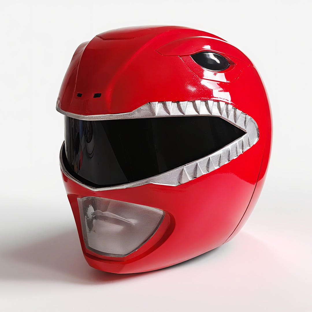 Red Ranger Helmet Power Rangers MMPR Tyrannosaurus Cosplay Collectors ...