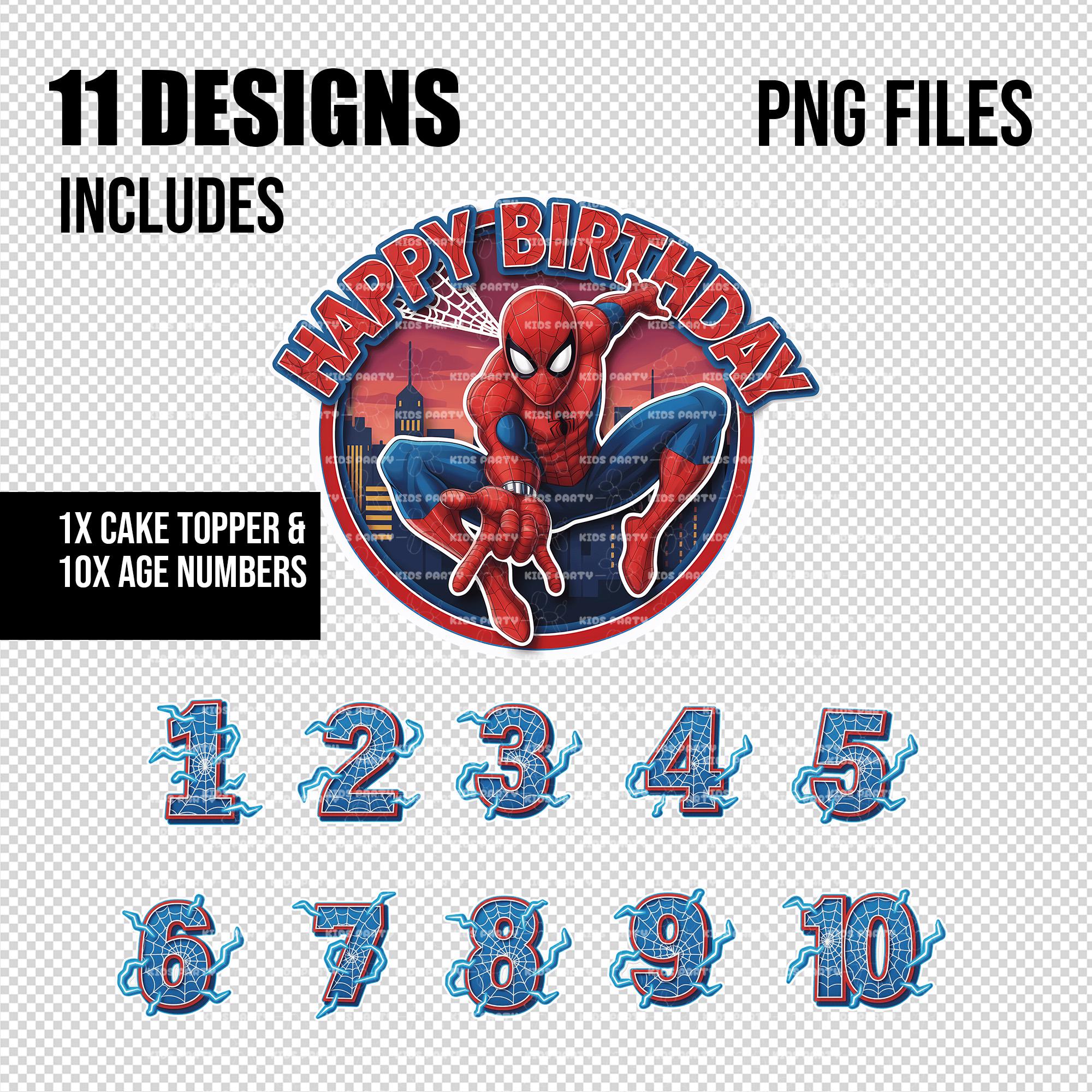 Printable Spiderman Cake Topper (digital Download – PNG File) - Spider ...