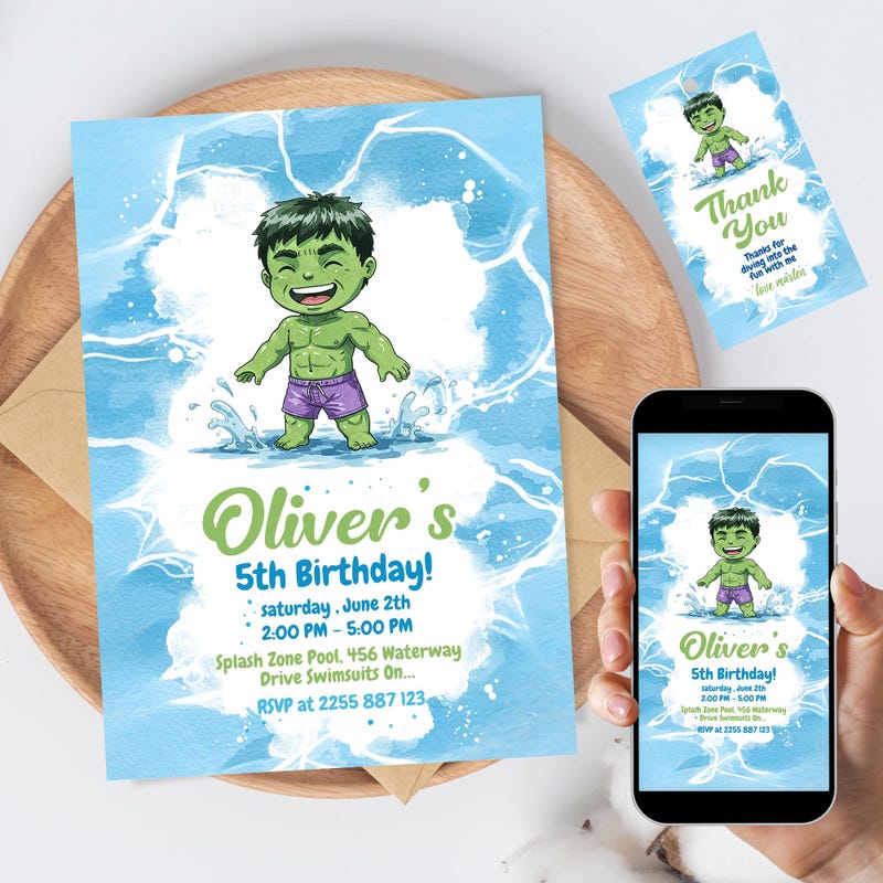 Hulk Invitations - Etsy
