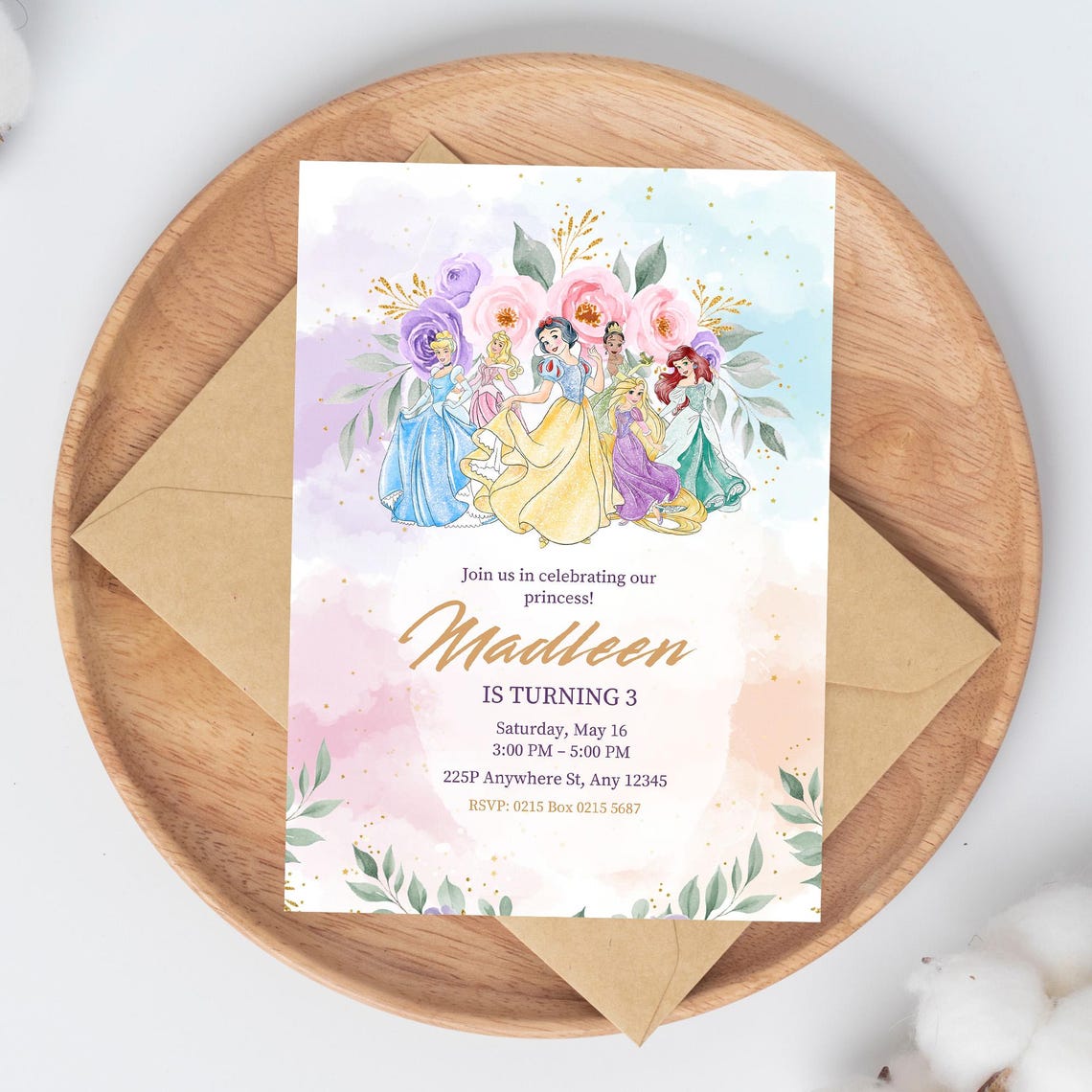 Princess Birthday Invitation Princess Invitation Princess Party ...