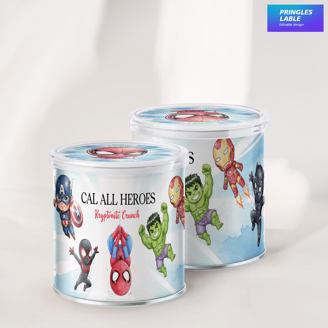 Superhero Pringles Label, Superhero Avengers Friends Pringles Wrapper ...