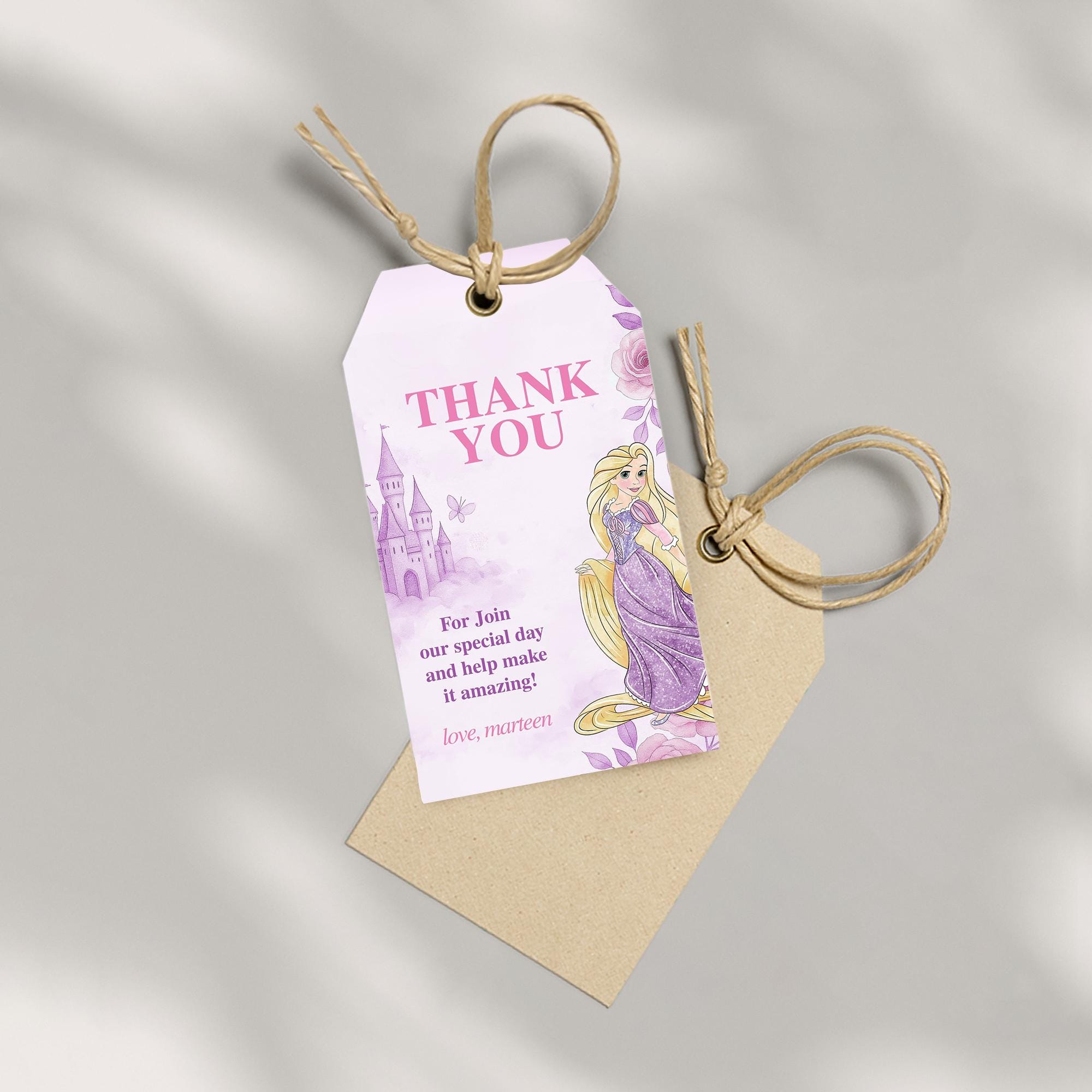 Rapunzel 4th Birthday Invitation: Purple Princess Castle (digital ...