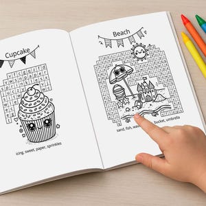 Printable Kids Activity Book – Word Search & Coloring Pages for Ages 4 ...