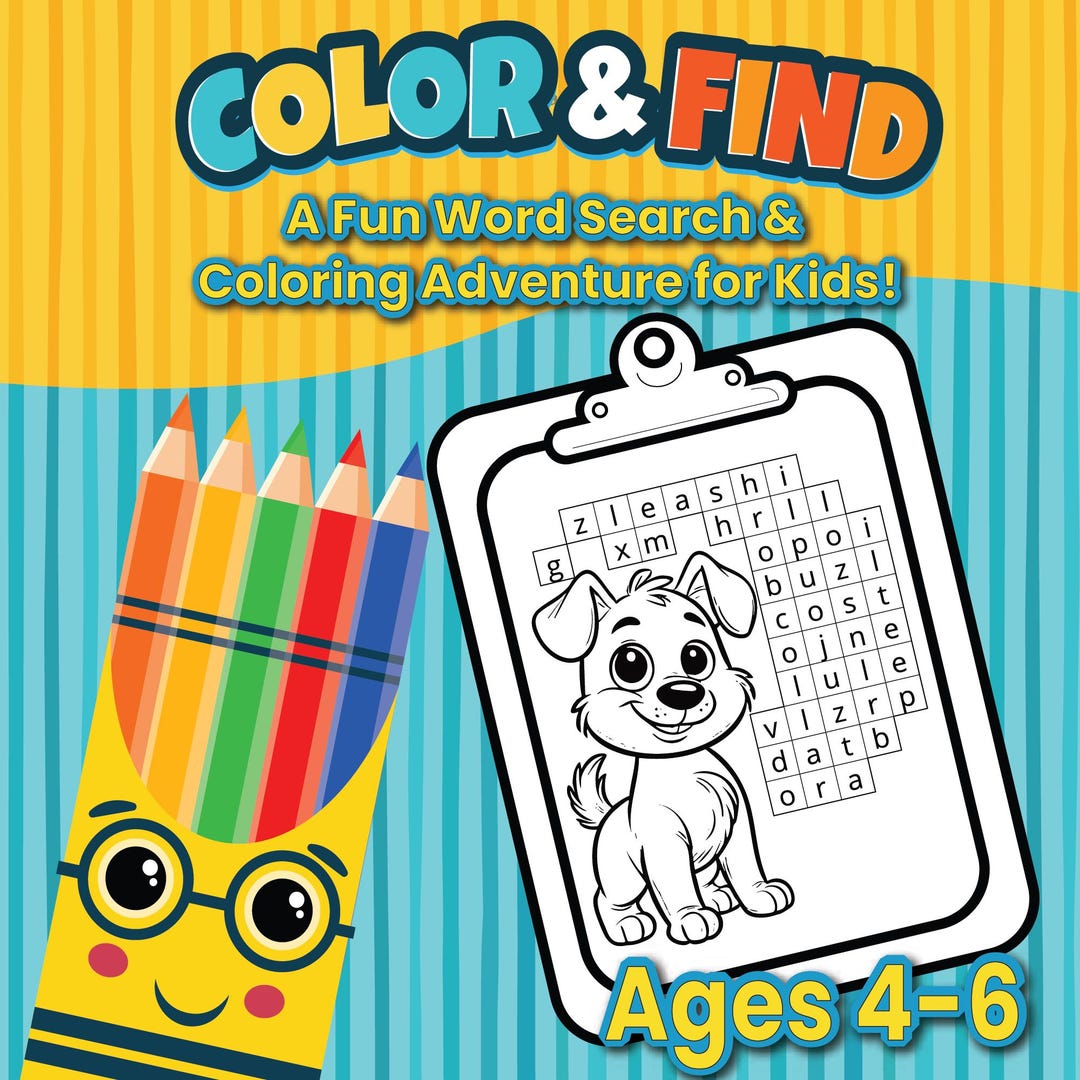Color & FIND Word Search and Coloring Book for Kids Fun Educational ...