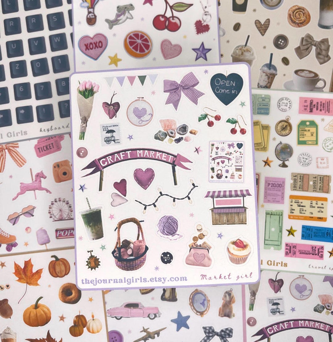 Craft Market Stickers: Scrapbook, Junk Journal, & Planner Decoration - Etsy