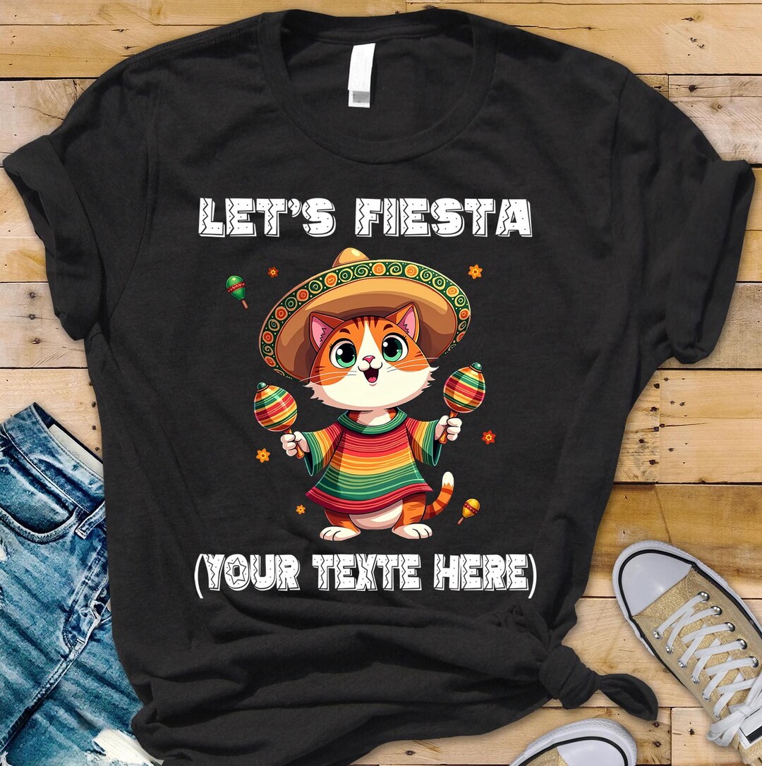 Personalized Let’s Fiesta Cat Shirt – Custom Name Cinco De Mayo Tee ...