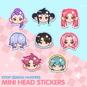 Mini stickers tête de chibi Kpop Demon Hunters - Etsy France