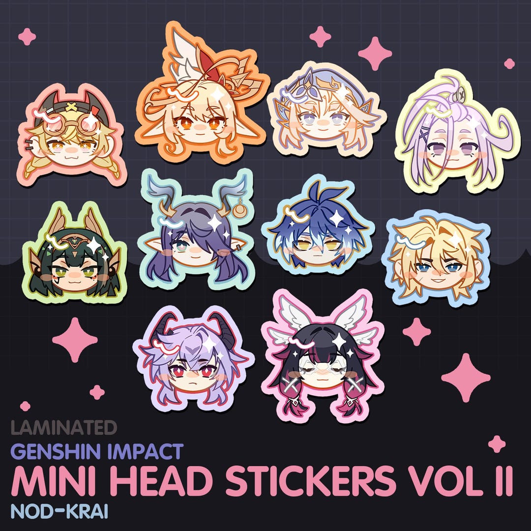 Genshin Impact Chibi Head Mini Stickers Vol II - Nod-krai - Etsy Australia