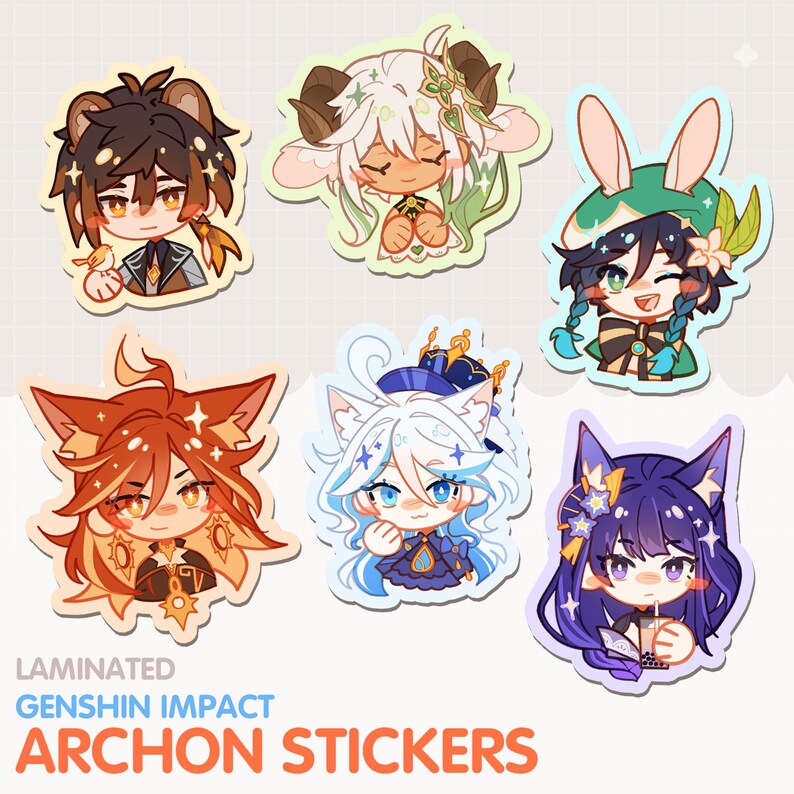Genshin Impact Archon Stickers - Etsy