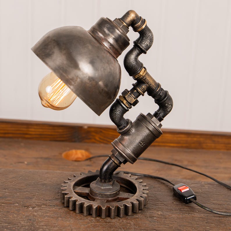 Industrial Table Lamp Steampunk Desk Lamp Unique Vintage Lighting - Etsy