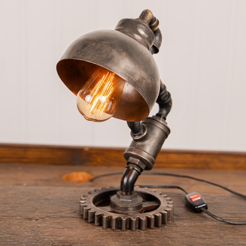 Industrial Table Lamp Steampunk Desk Lamp Unique Vintage Lighting - Etsy