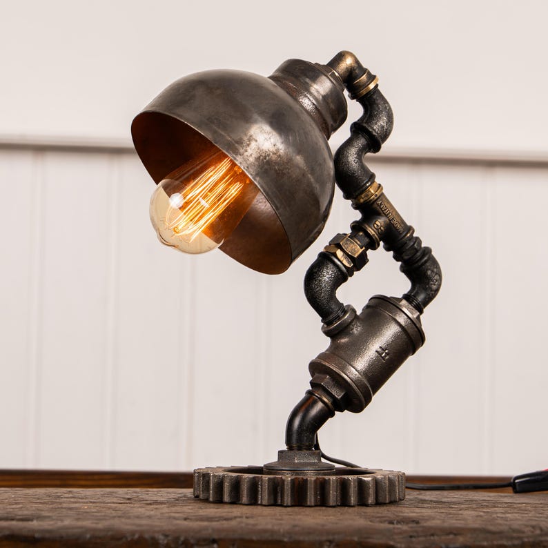 Industrial Table Lamp Steampunk Desk Lamp Unique Vintage Lighting - Etsy
