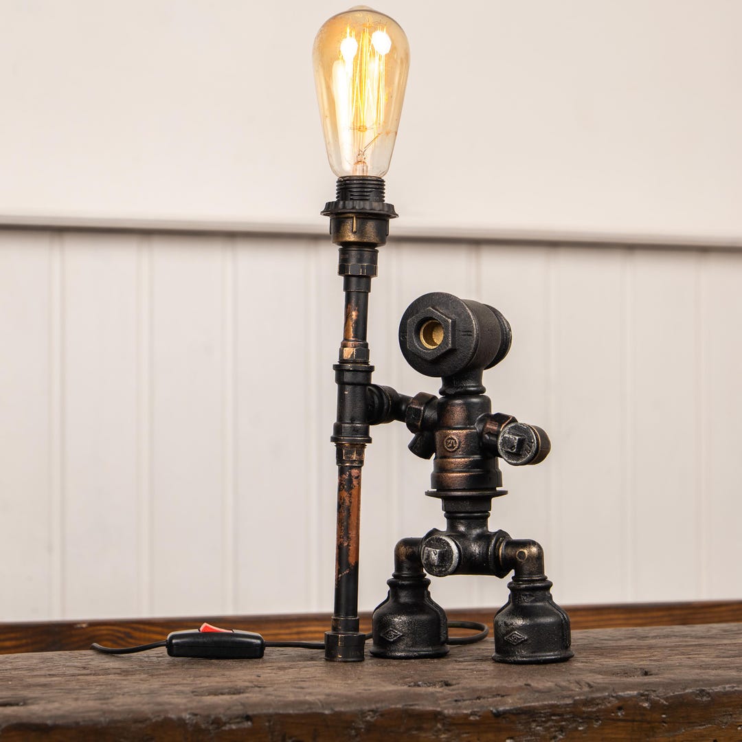 Unique Table Lamp Steampunk Metal and Copper Industrial Desk Lamp - Etsy