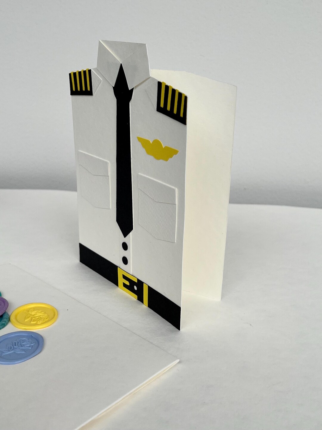 Handmade Pilot Uniform Card for Aviation Enthusiasts, Unique Pilot ...