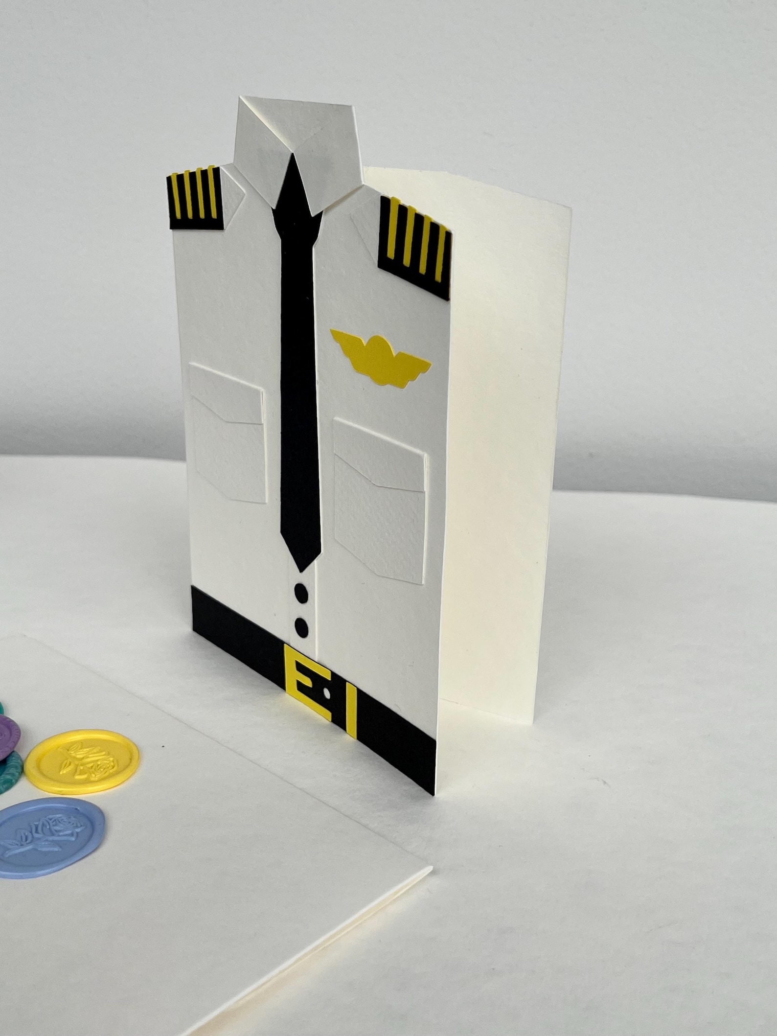 Handmade Pilot Uniform Card for Aviation Enthusiasts, Unique Pilot ...