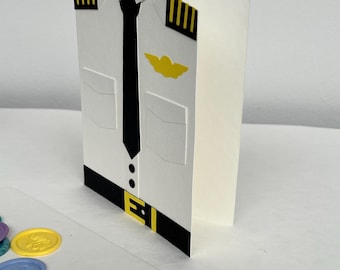 Personalized Handmade Pilot Uniform Card for Aviation Enthusiasts ...