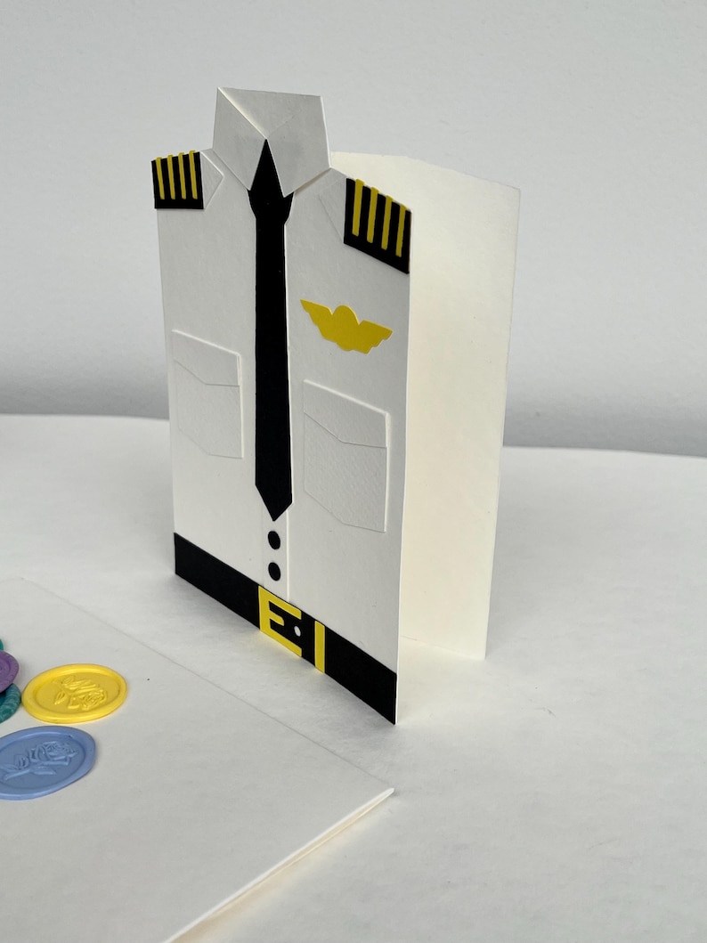 Handmade Pilot Uniform Card for Aviation Enthusiasts, Unique Pilot ...