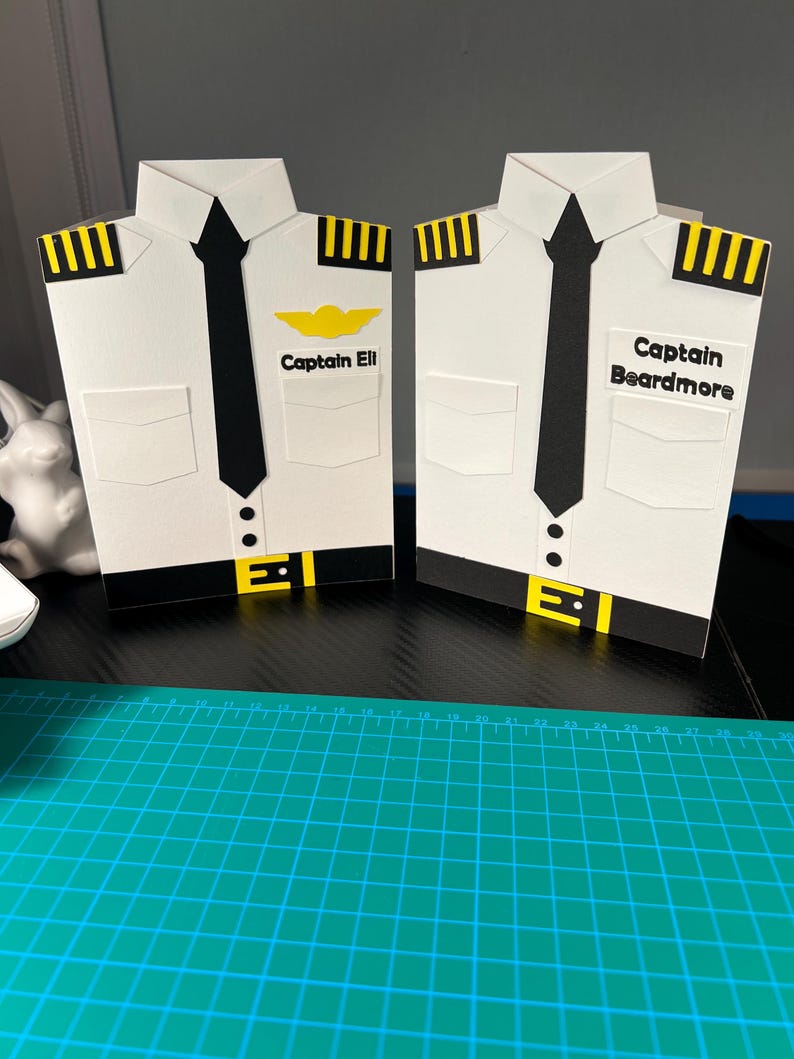 Handmade Pilot Uniform Card for Aviation Enthusiasts, Unique Pilot ...