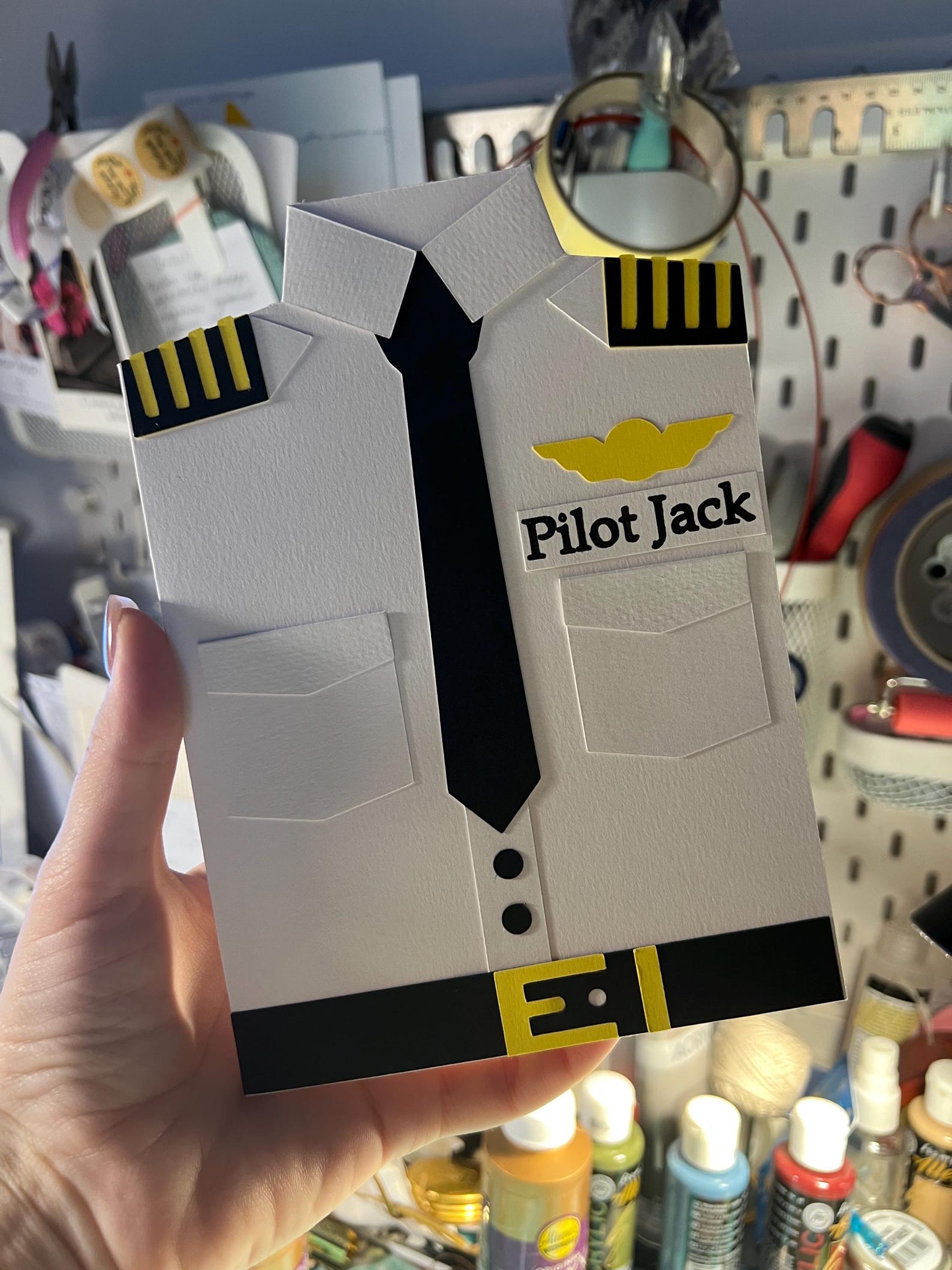 Handmade Pilot Uniform Card for Aviation Enthusiasts, Unique Pilot ...