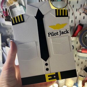 Handmade Pilot Uniform Card for Aviation Enthusiasts, Unique Pilot ...
