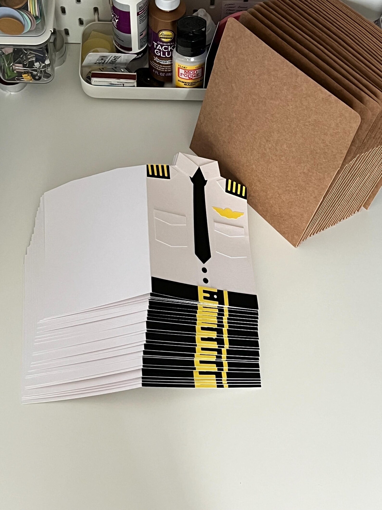 Handmade Pilot Uniform Card for Aviation Enthusiasts, Unique Pilot ...