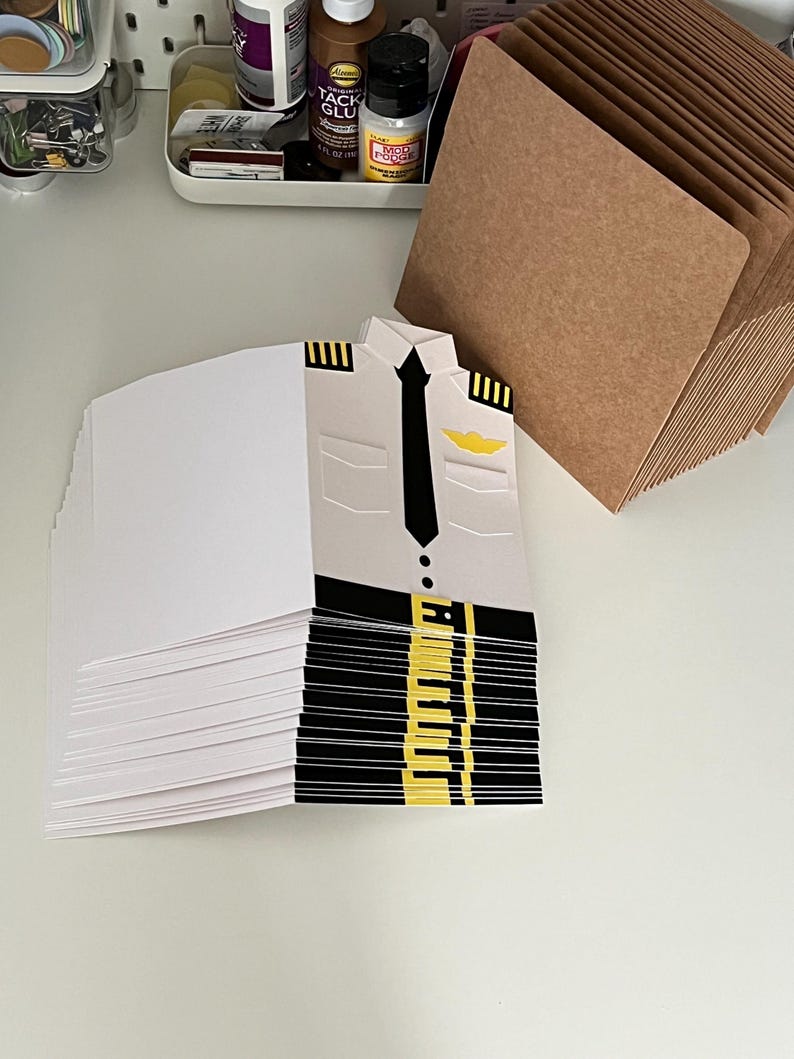 Handmade Pilot Uniform Card for Aviation Enthusiasts, Unique Pilot ...