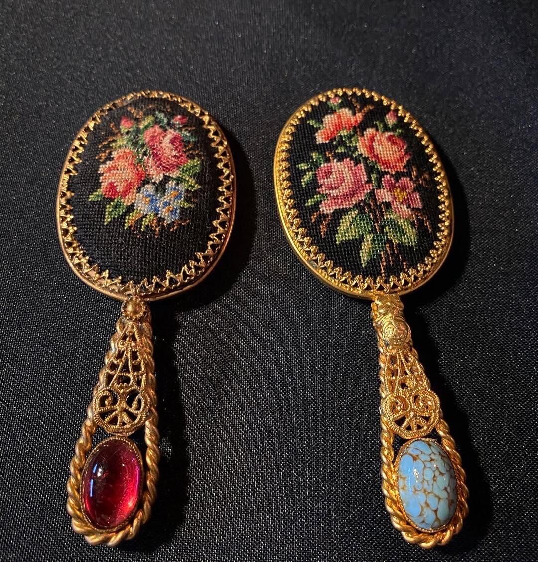 Antique Petit Point Mirrors - Etsy