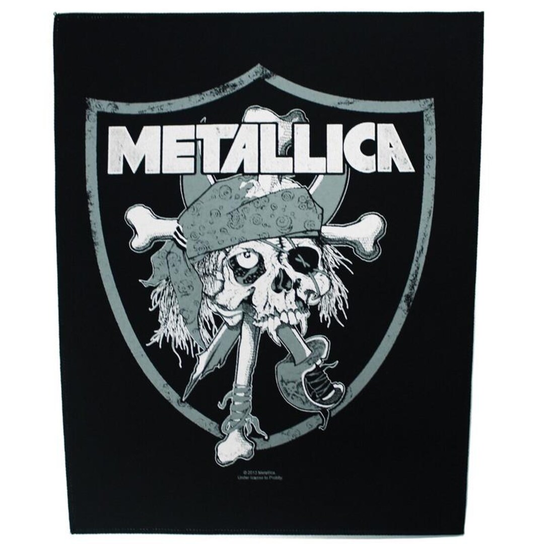 Metallica Raiders Skull Back Patch Rock Band XL DTG Gedrukt Naai D5 ...