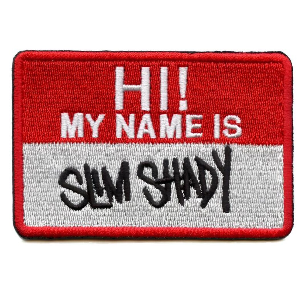Slim Shaded Name Badge Patch Eminem Rapper Album Embroidered Iron on ...