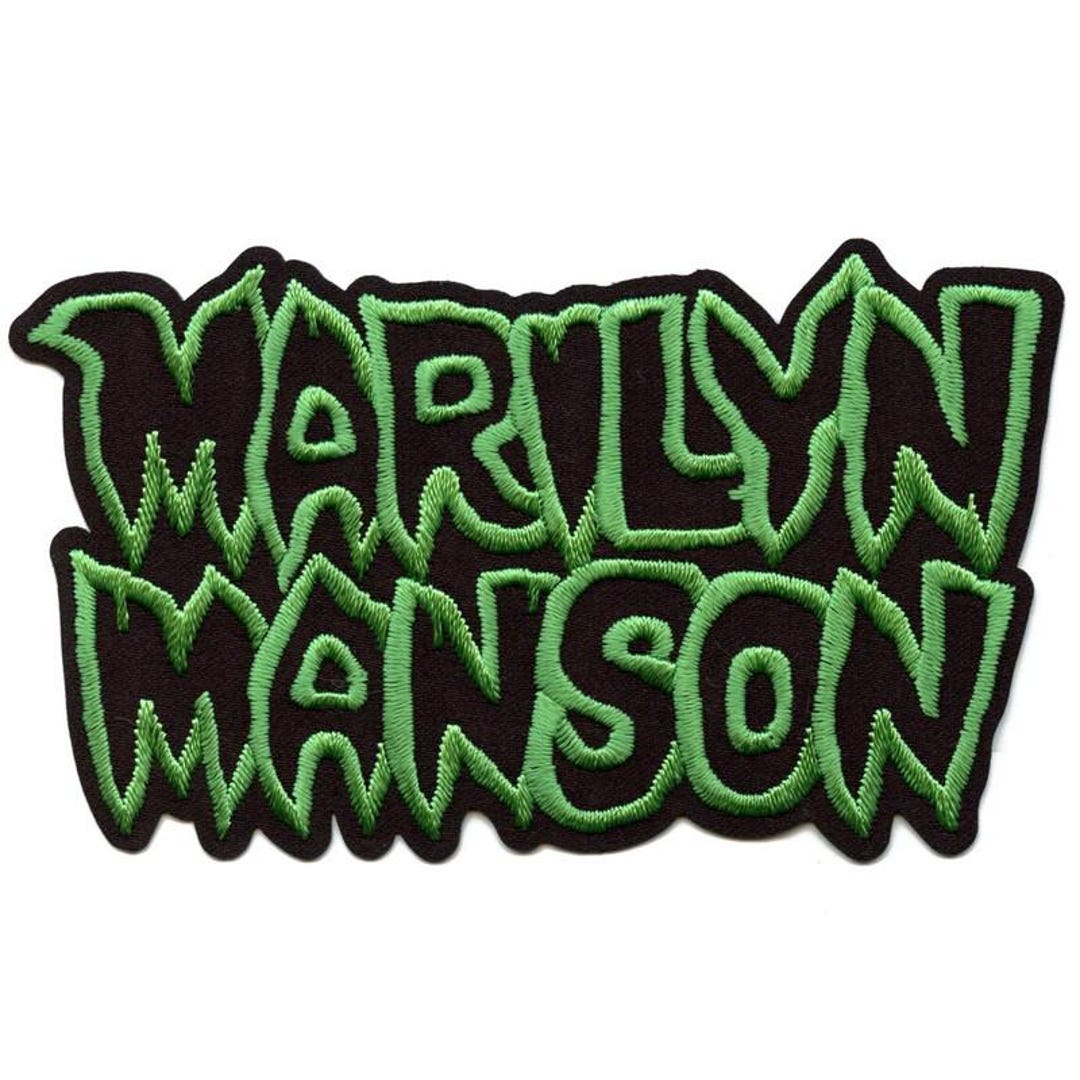 Patch With Name Logo Marilyn Manson Heavy Metal Rockband Embroidered ...