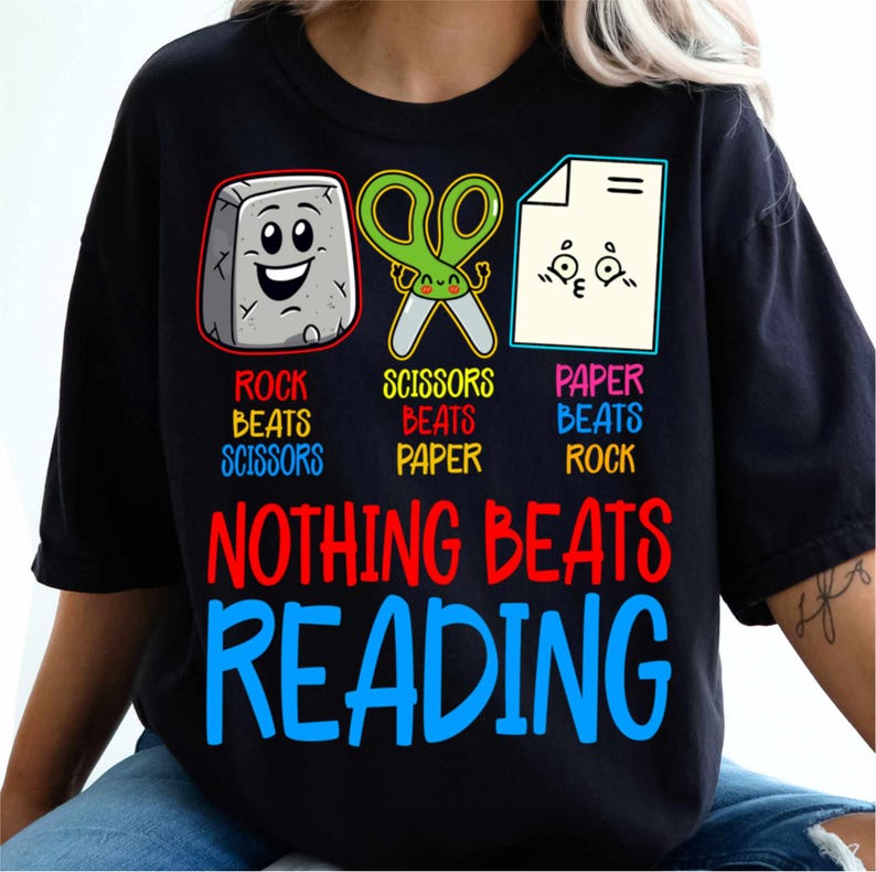 Nothing Beats Reading Png Rock Paper Scissors Png Funny Book Lover Png ...