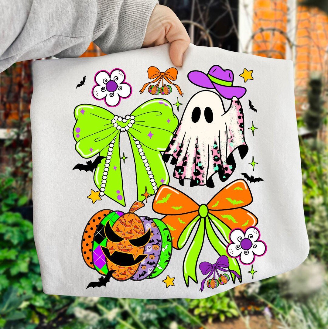 Halloween Ghost Bow Png, Halloween Png, Pumpkin Bow Png, Spooky Season ...