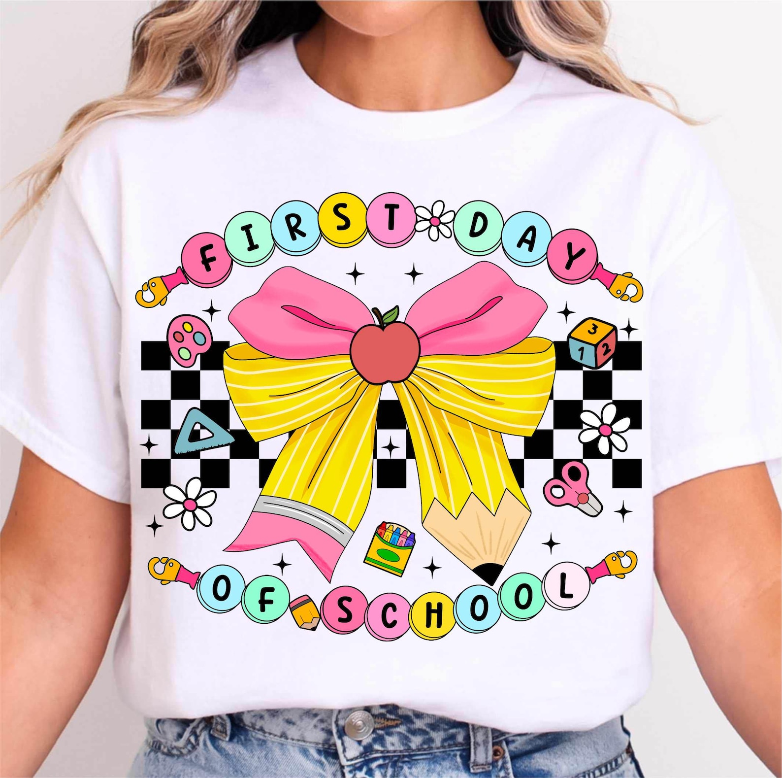 First Day of School Png Preppy Teacher Bracelets Png Back to School Png ...