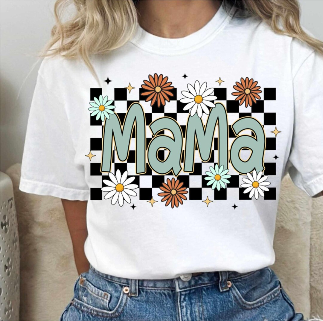 Mama Png Retro Checkered Mom Png Mother's Day Png Motherhood Png Mom ...