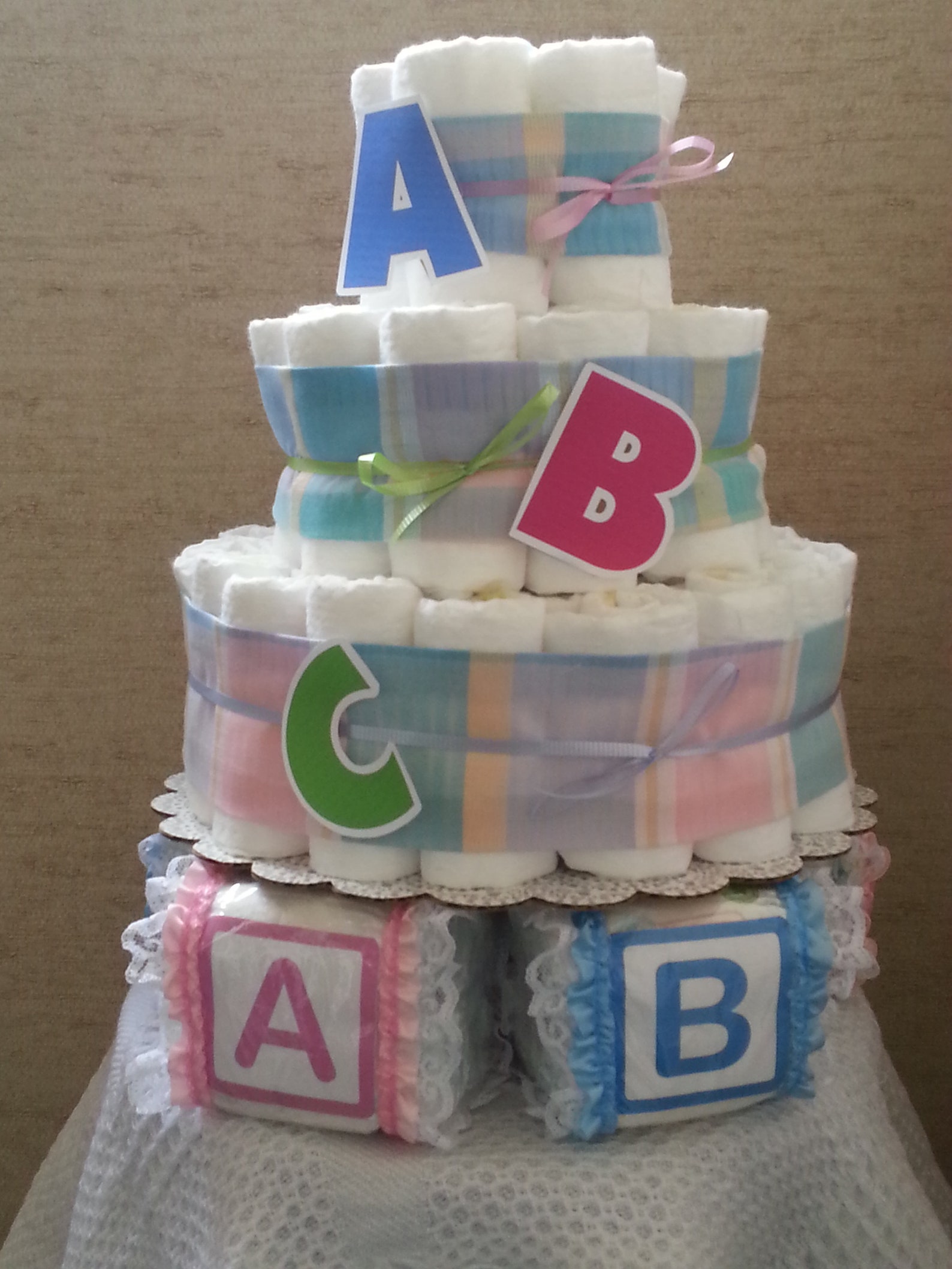 Alphabet Baby Block Diaper Cake - Etsy