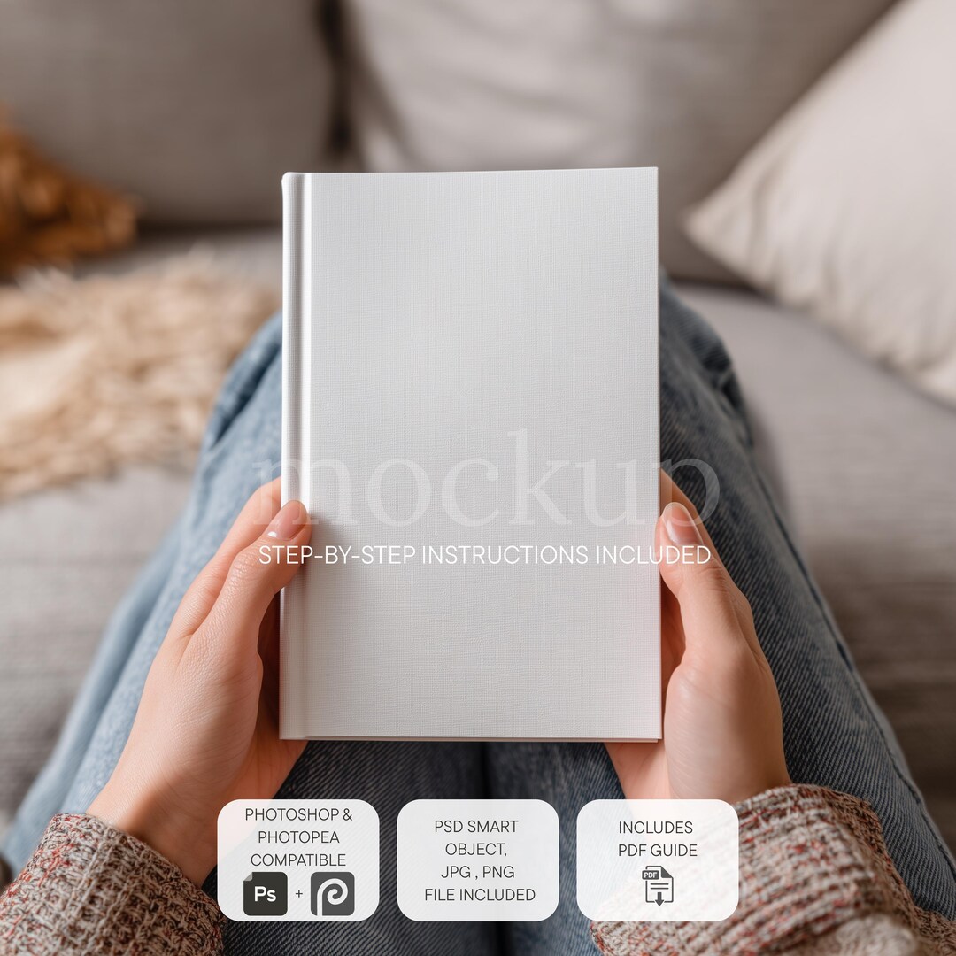 Notebook Mockup in Hands, Cozy Journal, Matte Notebook, Photoshop ...