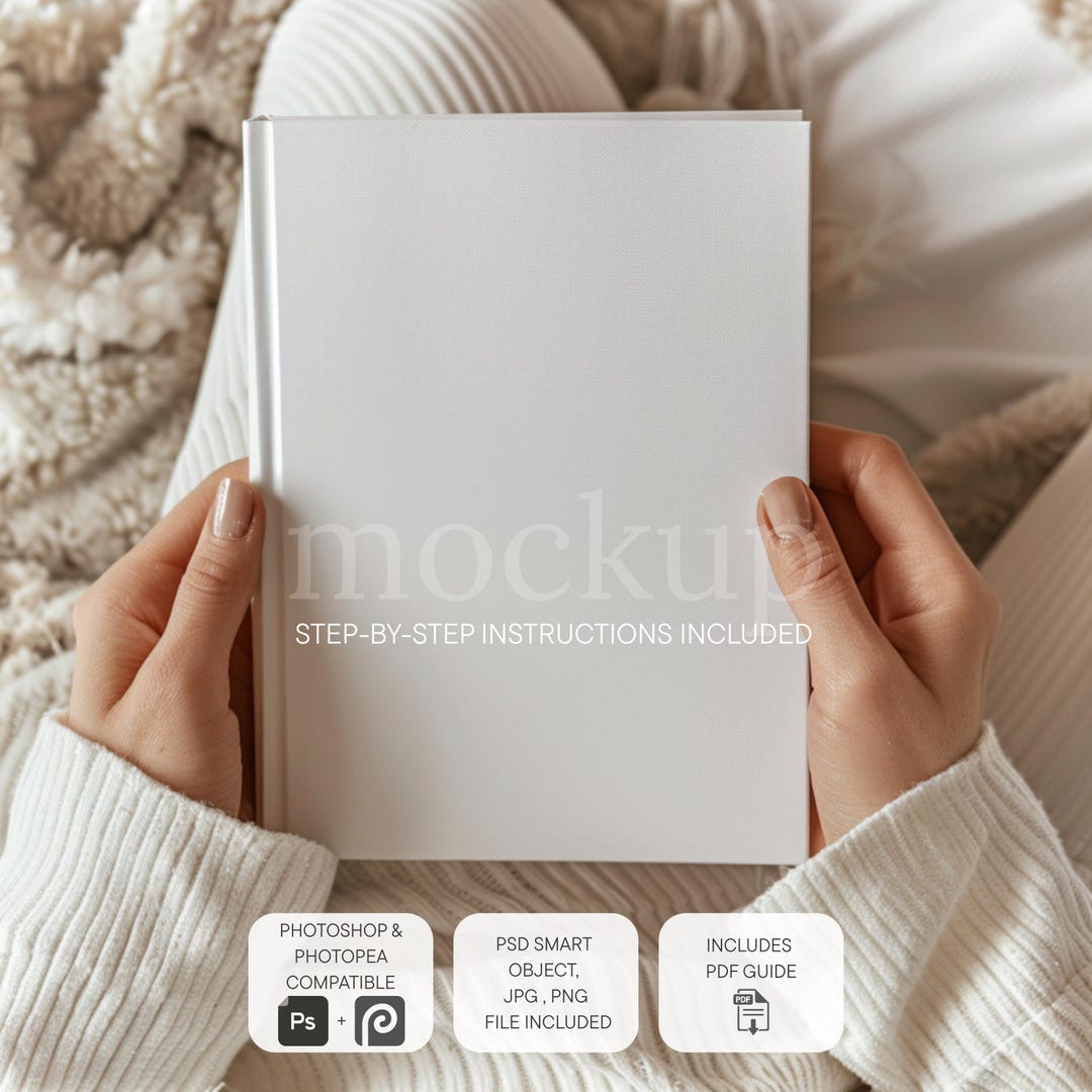 Notebook Mockup in Hands, Cozy Winter Journal, Matte Notebook, Sweater ...