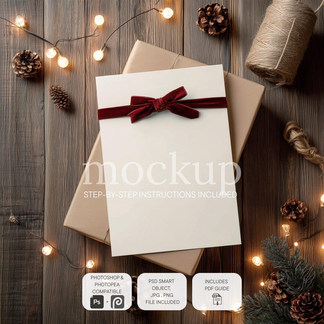 Christmas Paper Mockup, Blank Sheet Mock Up, Holiday Card & A4 Poster ...