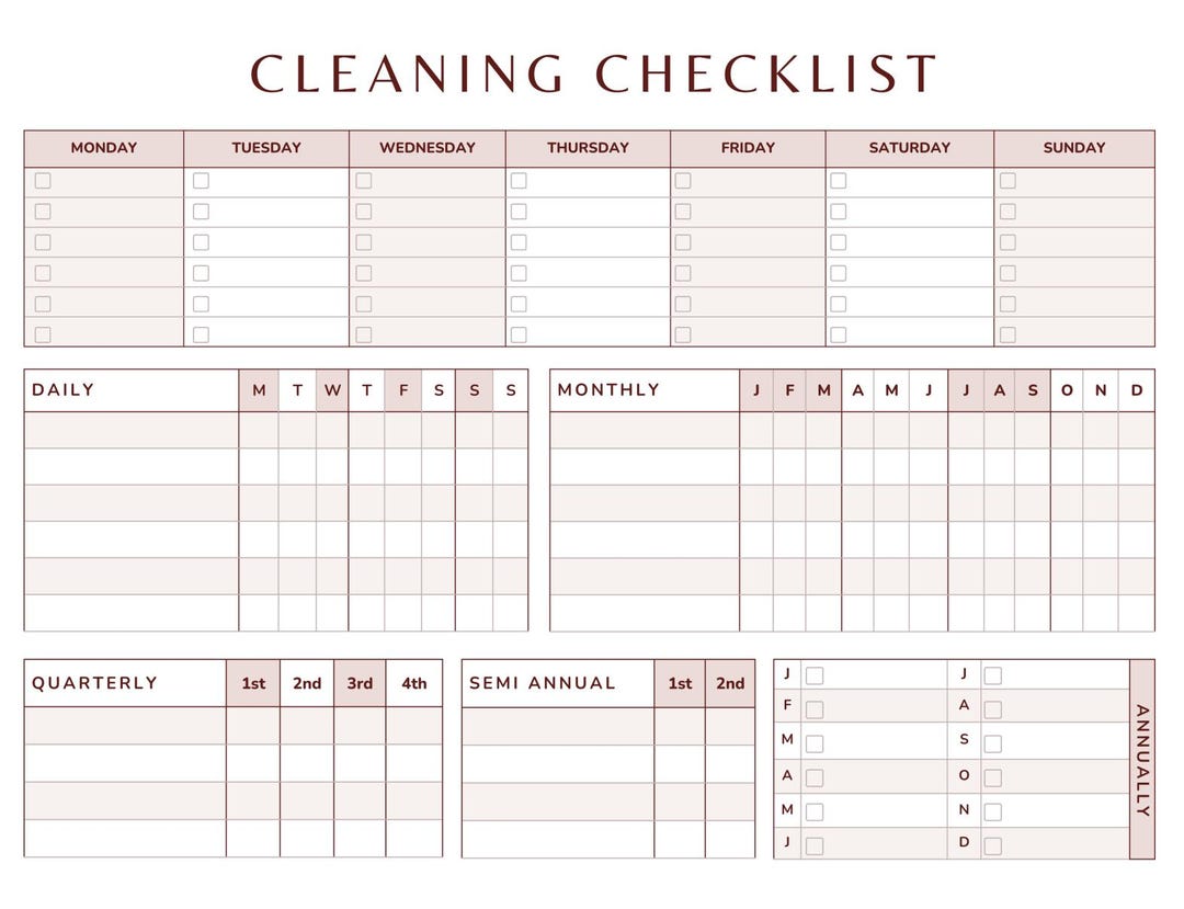 The Perfect Cleaning Checklist - Printable (PDF) - Etsy