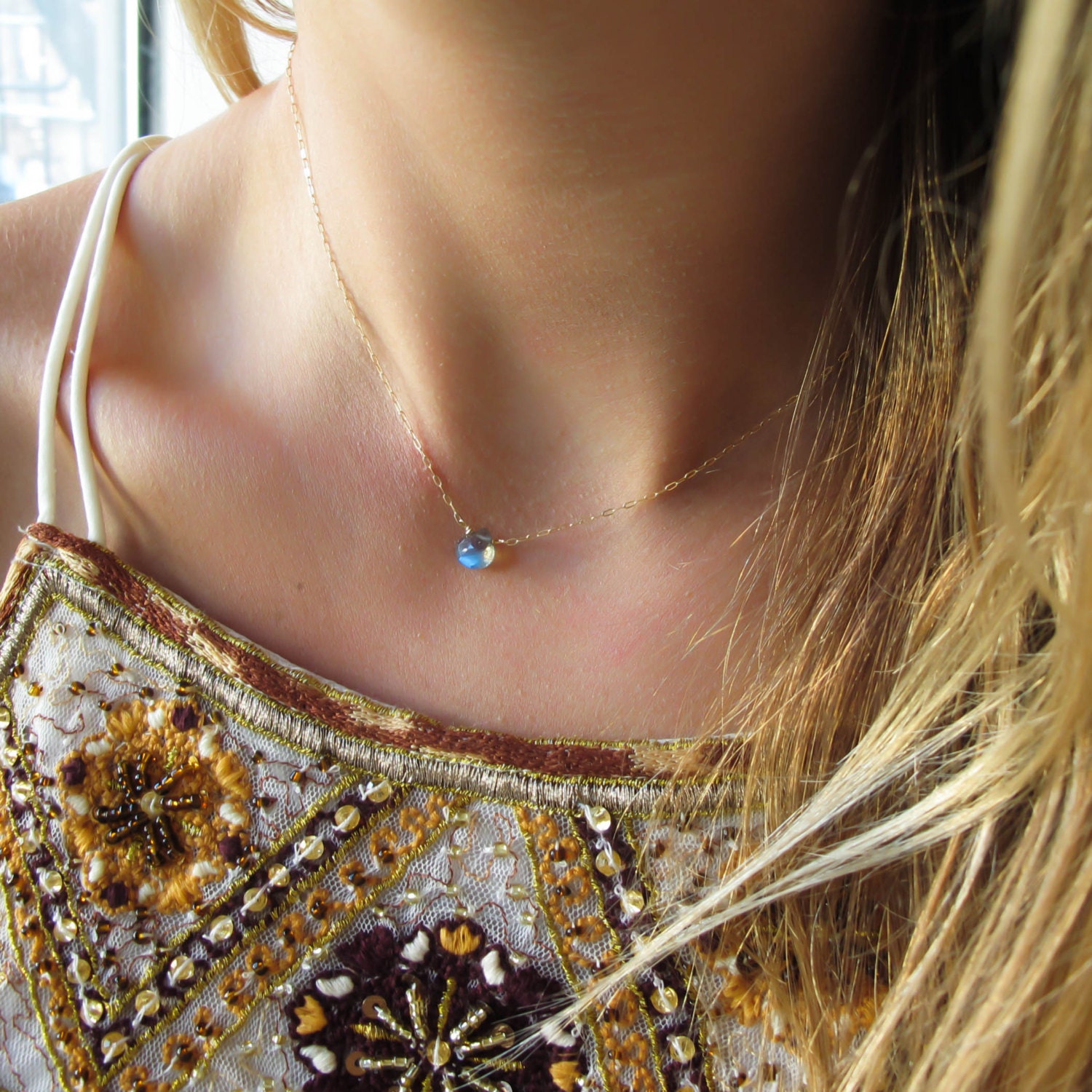 Small Labradorite Pendant Dainty Labradorite Necklace on | Etsy