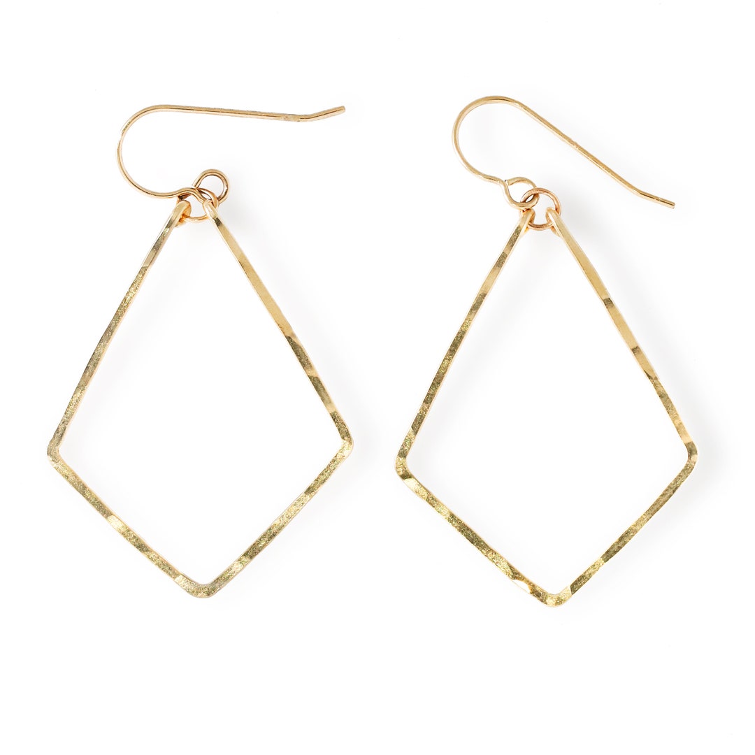 Geometric Hoops - Handmade Diamond Shaped Hoops in 14K Gold Filled ...